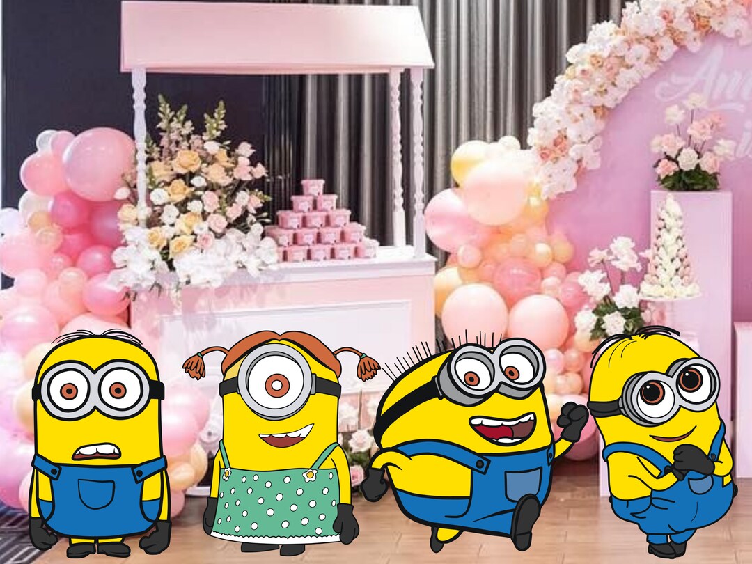 Minions Cutout Bundle, Backdrop Big Decor, 4 Minions Theme Party ...