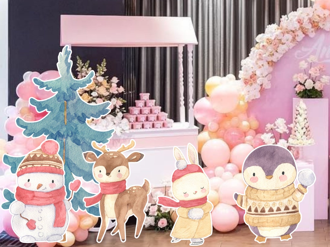 Winterland Theme Party Cutouts, Cute Penguin Cutout Decor, Bunny Party ...