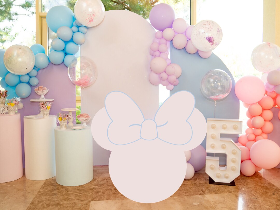 Mouse Head With Bow Cutout, Backdrop Big Decor, Mouse Theme Party ...