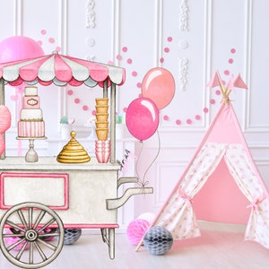 Ice Cream Cart Cutout, Candyland Cutout Decor, Candyland Decoration ...
