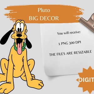 Pluto Cutout, Backdrop Big Decor, Pluto Mouse Theme Party Decoration ...