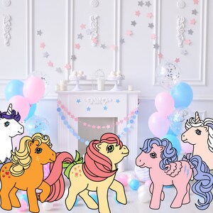 My Little Pony Bundle Theme Cutout, Retro Pony Cutout Party Decoration ...