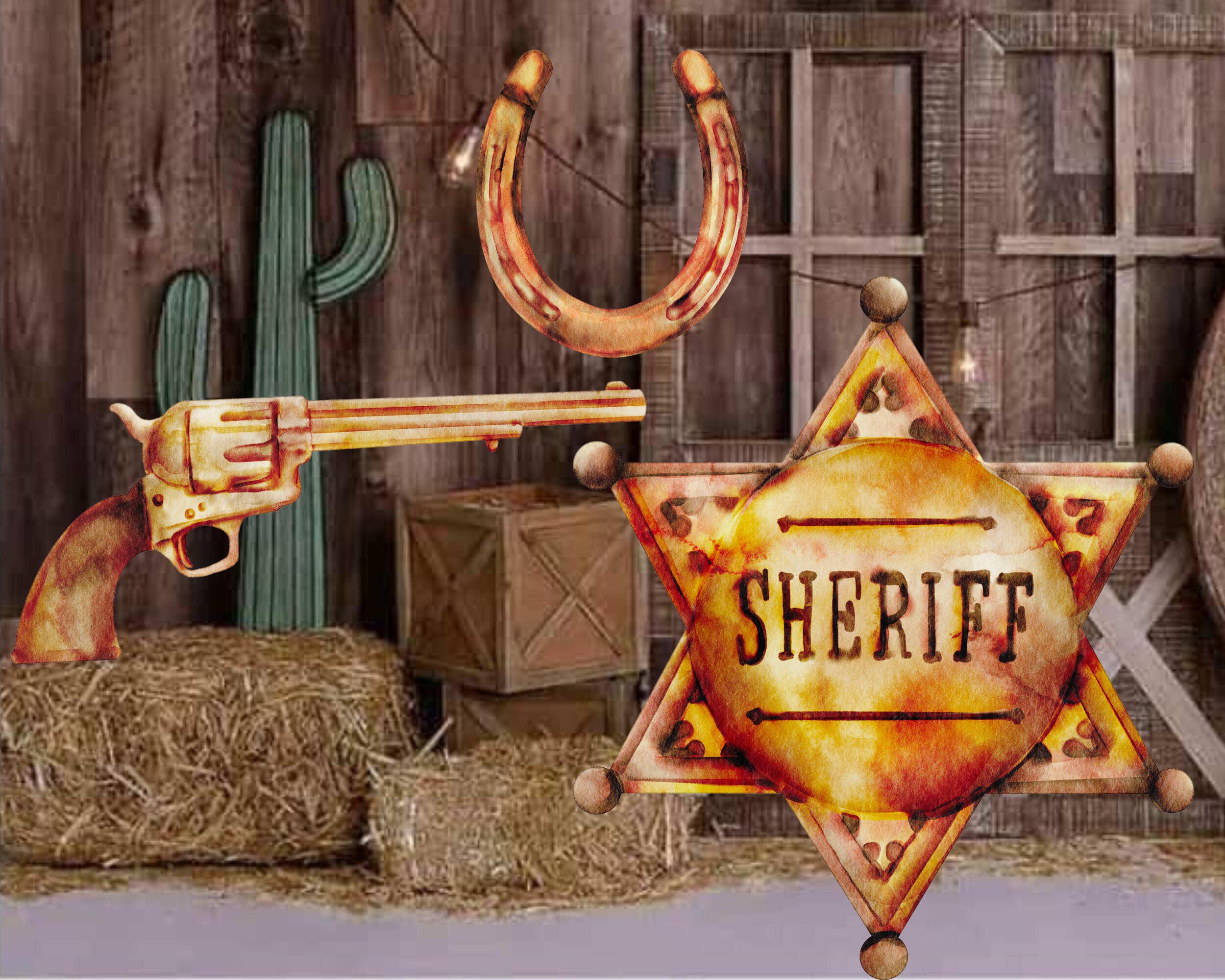 Cowboy Themed Party Decoration Cutout Western Themed Big Decor - Etsy ...