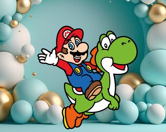 Mario Decor Backdrops, Mario Centerpiece Cutout Decor Printable, Mario ...