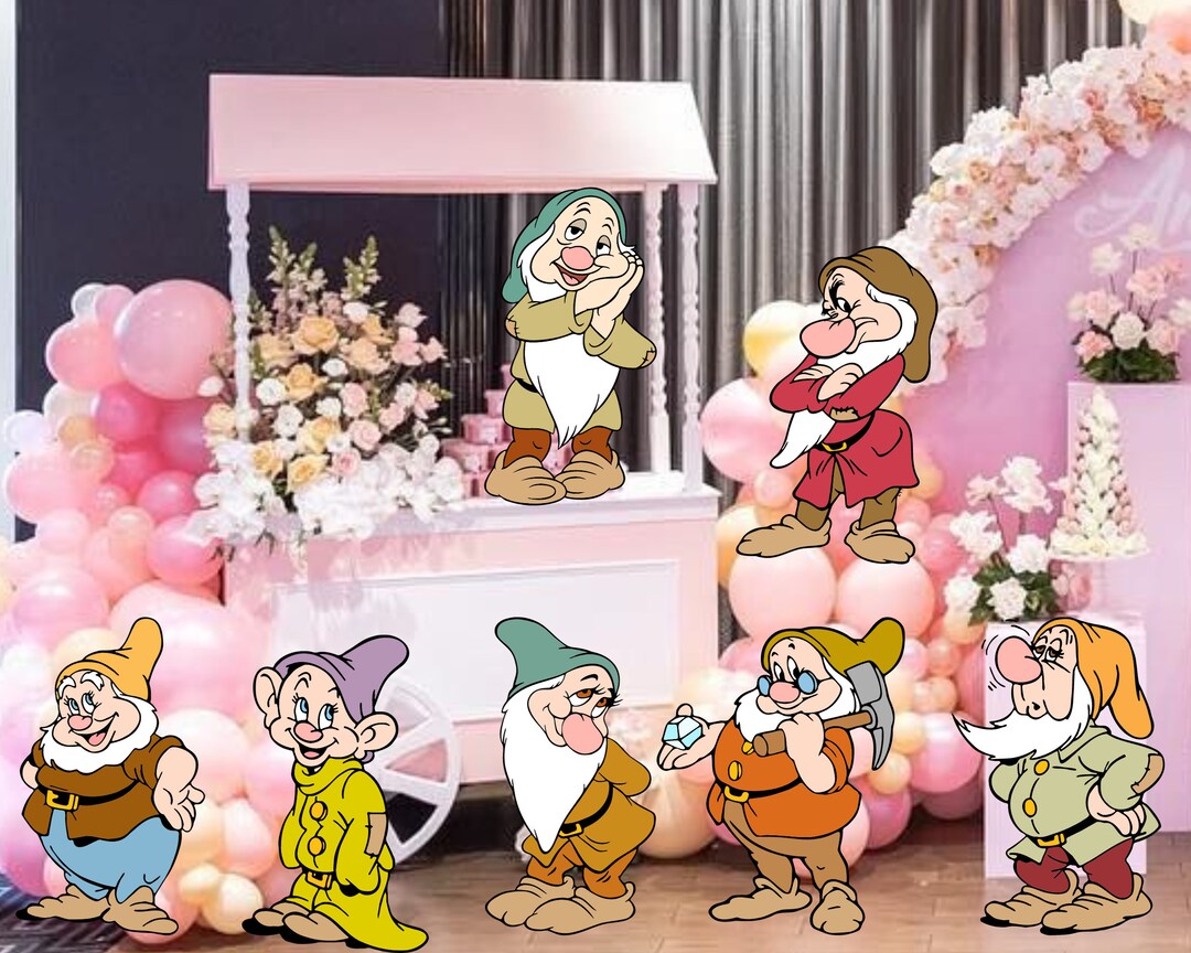 Snow White Seven Dwarfs Cutout, Snow White Big Decor, Snow White Party ...