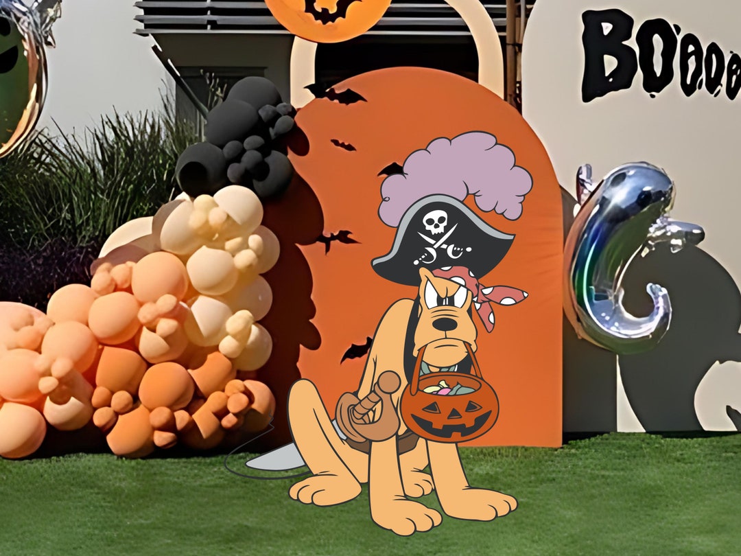 Halloween Pluto Bundle Cutout, Mouse Backdrop Big Decor, Mickey Theme ...