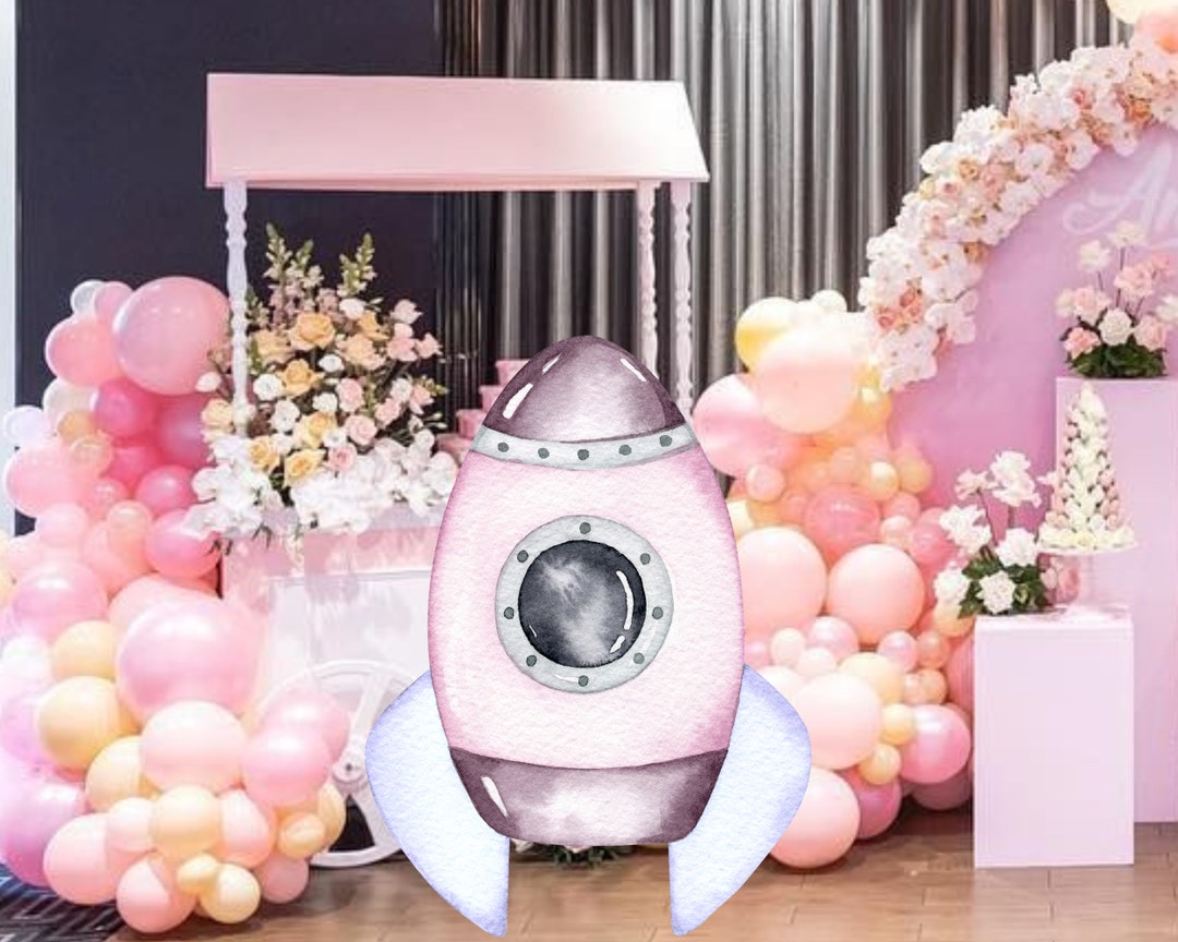 Girl Rocket Cutout, Outer Space Cutout Decor, Space Party Decoration ...