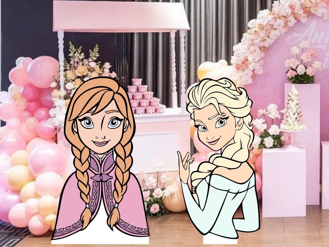 Elsa and Anna Table Centerpiece Cutout, Pastel Frozen Decor, Frozen ...