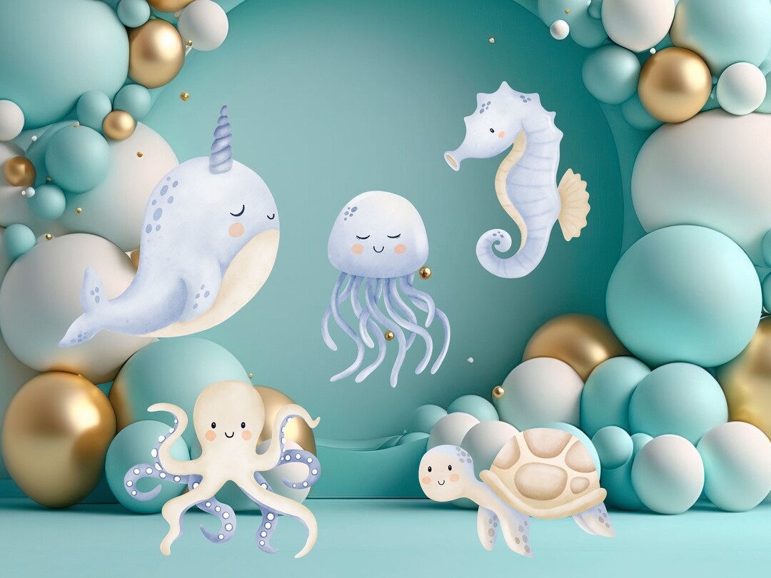 Under the Sea Cutout Big Decor Under the Sea Decoration Theme Birthday Party Whale Wall Decoration Birthday Party Stand up Prop Digital Etsy