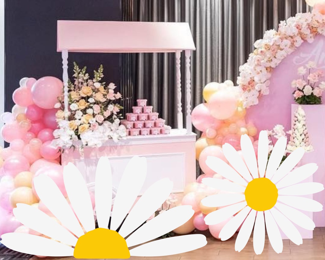 Groovy Daisies Decor Backdrops, 2 Daisies Cutout Decor Printable ...