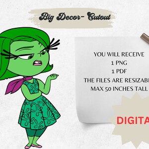 Inside Out Theme Cutout, Disgust Cutout Party Decoration Theme Baby ...