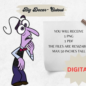 Inside Out Theme Cutout, Fear Cutout Party Decoration Theme Baby Shower ...