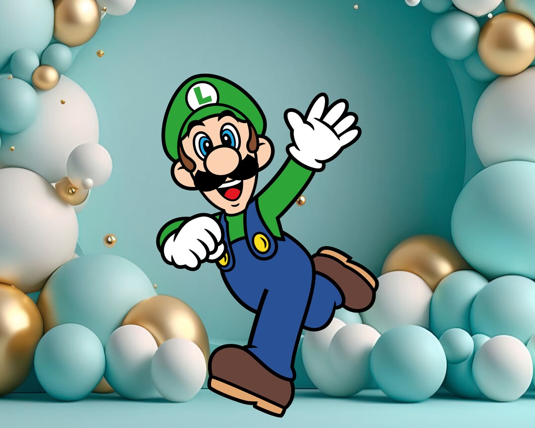 Luigi Decor Backdrops, Luigi Centerpiece Cutout Decor Printable, Mario ...