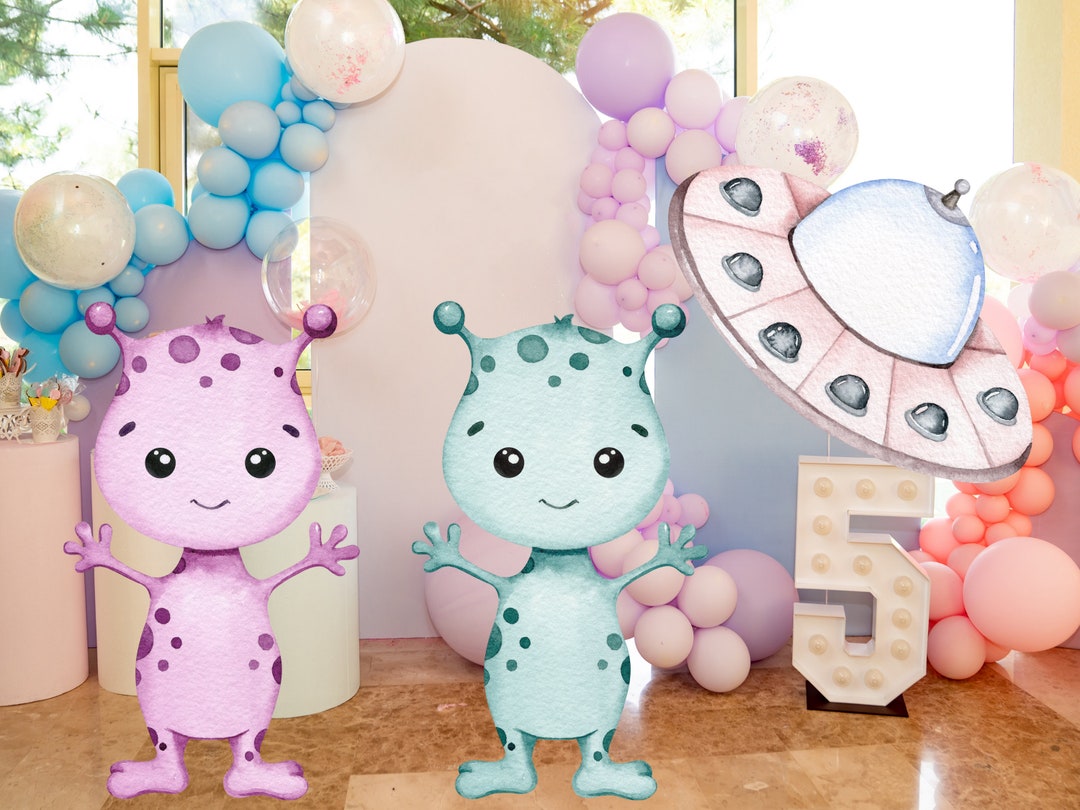 Alien and Alien Spacecraft Cutout, Outer Space Cutout Decor, Space ...