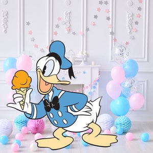 Donald Duck Ice Cream Cutout, Backdrop Big Decor, Donald Duck Theme ...