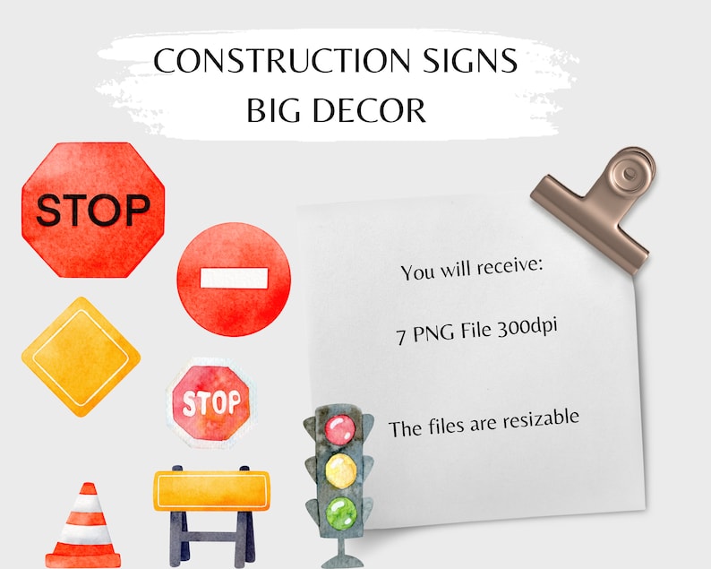 Construction Signs Cutout Construction Big Decor Wall Decal - Etsy