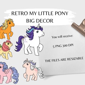 My Little Pony Bundle Theme Cutout, Retro Pony Cutout Party Decoration ...