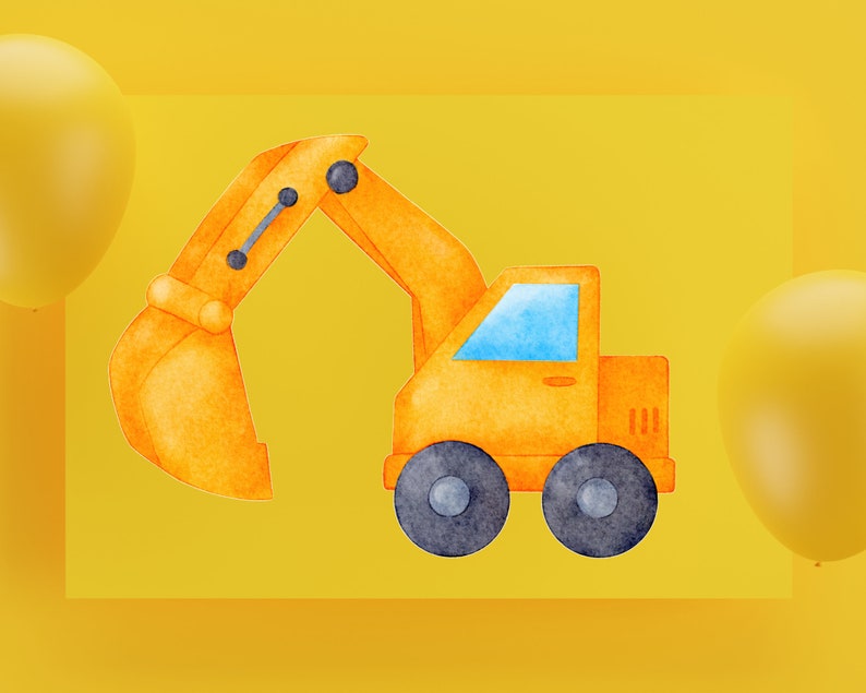 Construction Excavator Cutout Construction Big Decor Wall - Etsy