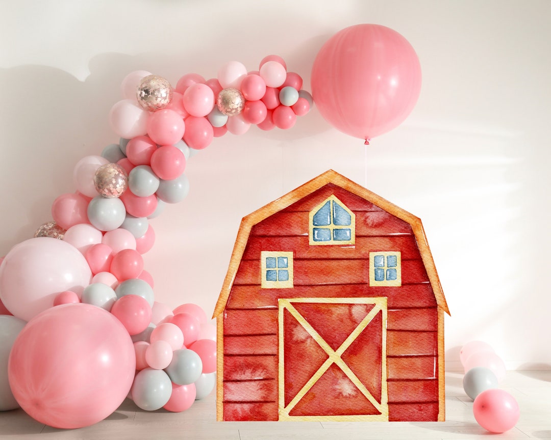 Farm House Theme Cutout, Barn Cutout Decor, Farm Animals Party ...
