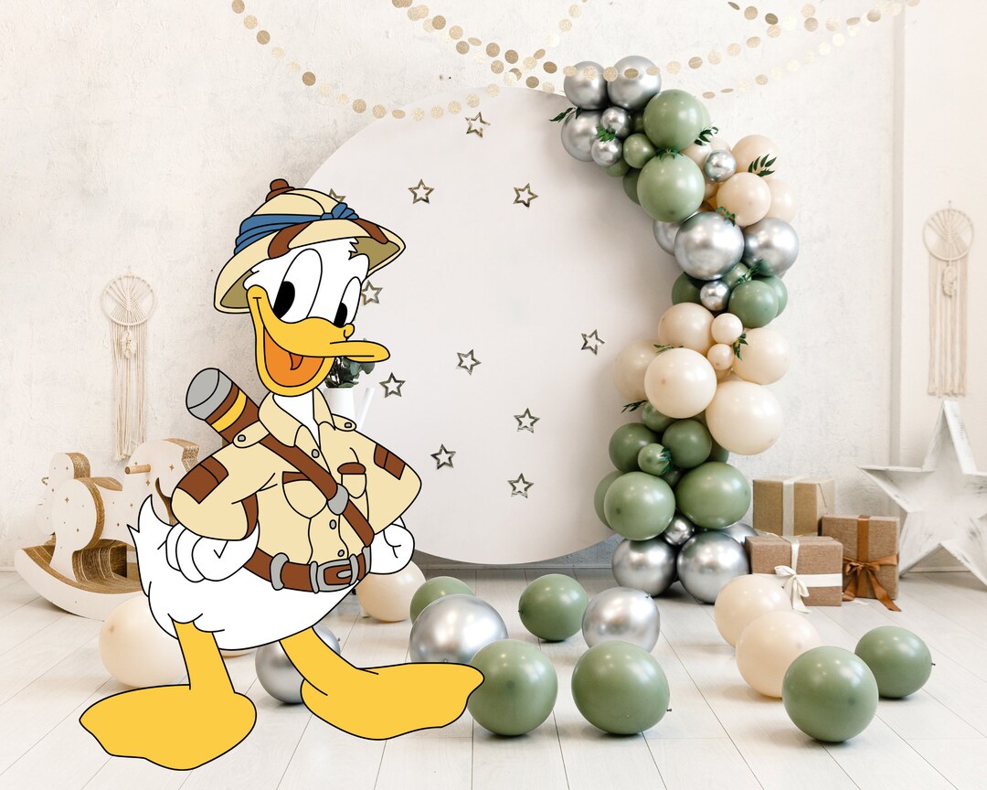 Safari Donald Duck Cutout, Backdrop Big Decor, Donald Duck Theme Party ...
