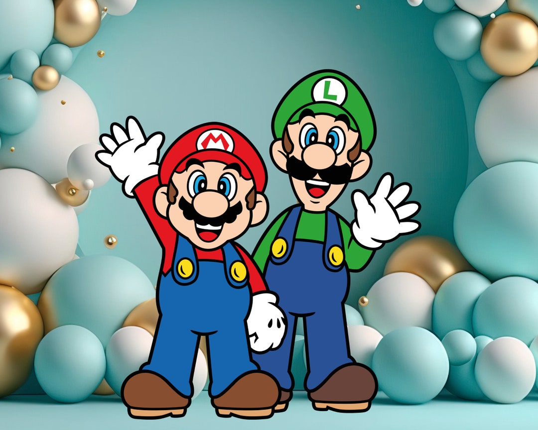 Mario and Luigi Decor Backdrops, Mario Centerpiece Cutout Decor ...