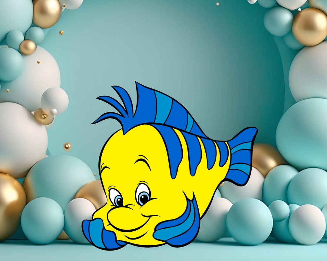 Ariel Flounder Cutout, Ariel Cutout Decor, Ariel Party Decoration Theme ...