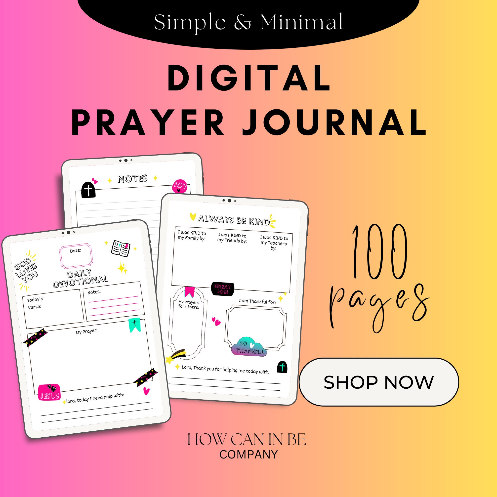Kids Prayer Journal Printable Pdf Faith Journal for Girls Kids ...