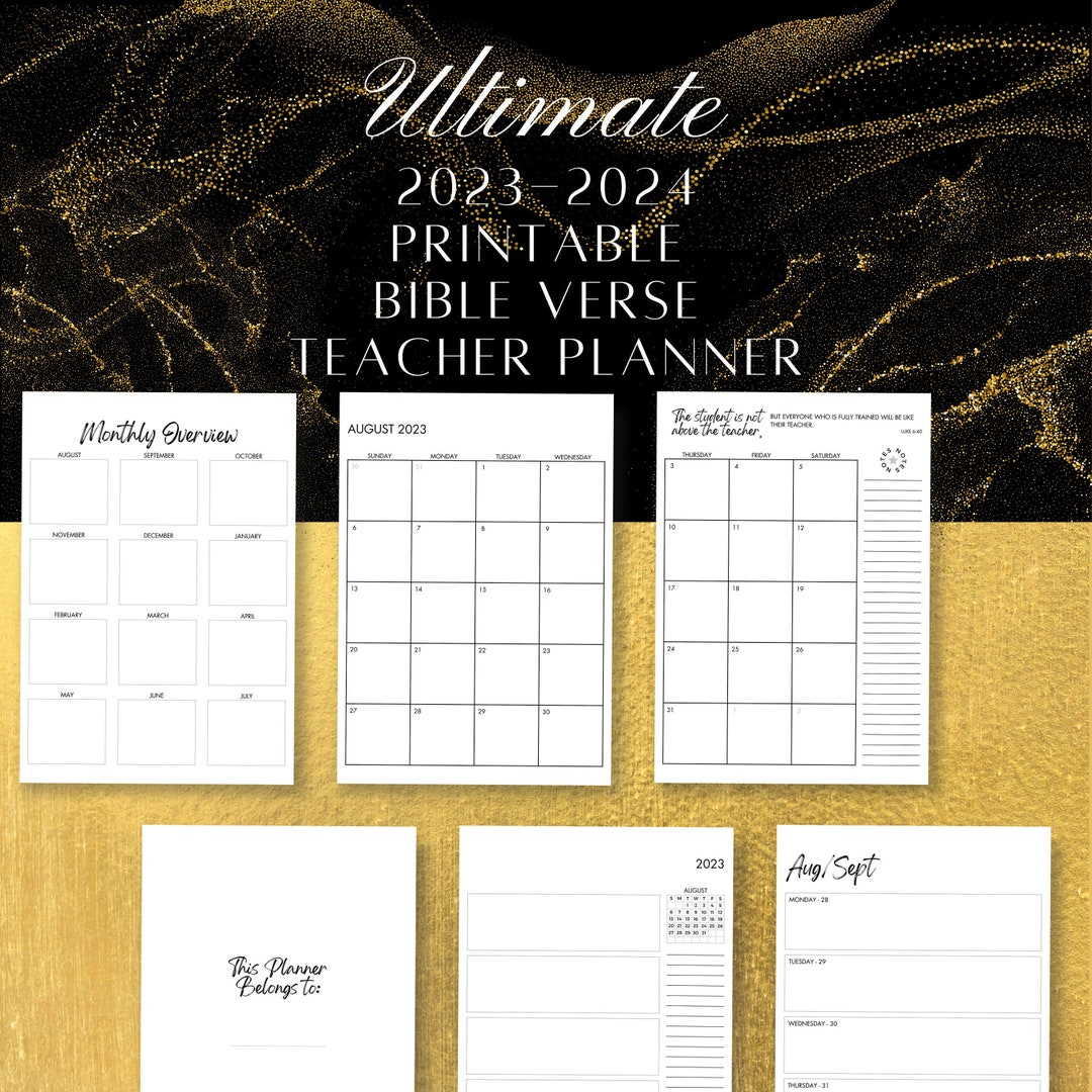 2023-2024 Bible Verse Teacher Planner, School Planner, Teacher Planner ...