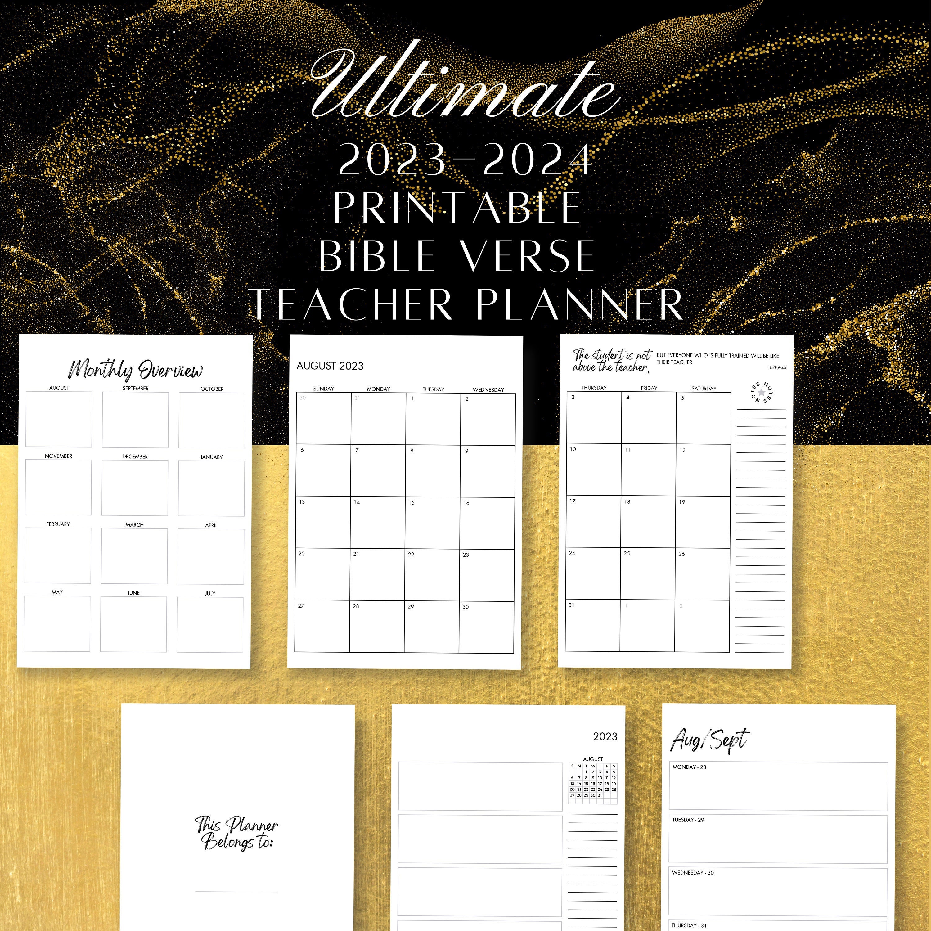 2023-2024 Bible Verse Teacher Planner, School Planner, Teacher Planner ...
