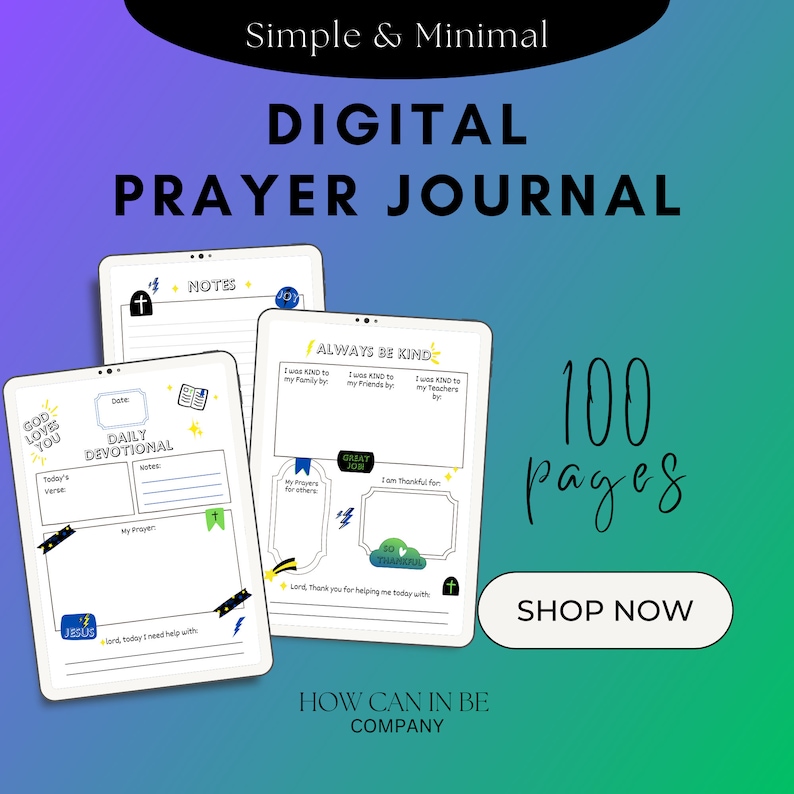 Kids Prayer Journal Printable Pdf Faith Journal for Boys Kids ...