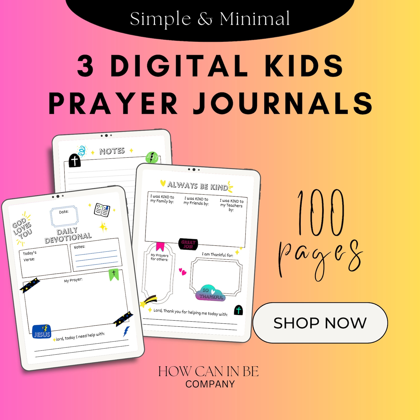 Bundle of 3 Kids Prayer Journal Printable Pdf Faith Journal for Boys ...