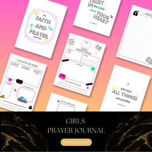 Kids Prayer Journal Printable Pdf Faith Journal for Girls Kids ...