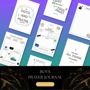 Kids Prayer Journal Printable Pdf Faith Journal for Boys Kids ...