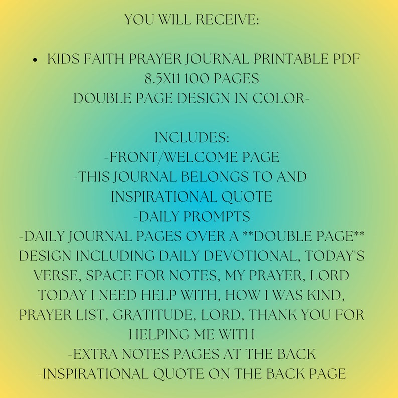 Kids Prayer Journal Printable Pdf Faith Journal for Children Kids ...