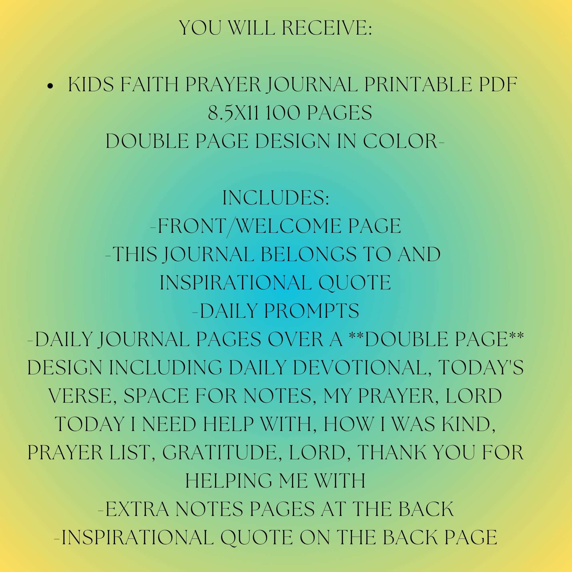 Kids Prayer Journal Printable: Faith Devotional for Children (PDF) - Etsy