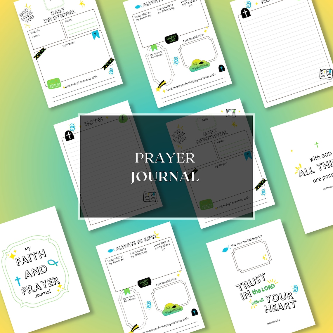 Kids Prayer Journal Printable Pdf Faith Journal for Children Kids ...