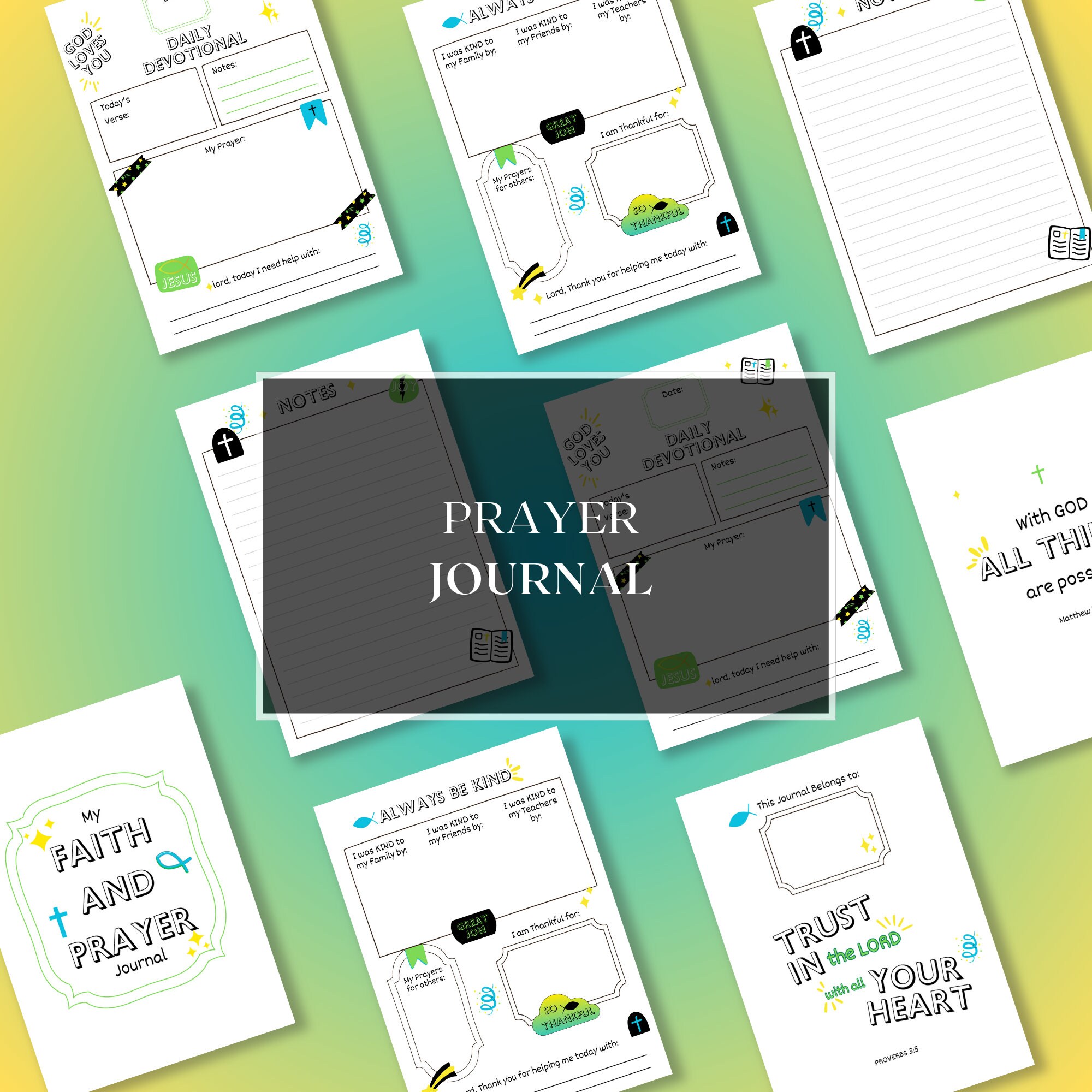 Kids Prayer Journal Printable: Faith Devotional for Children (PDF) - Etsy