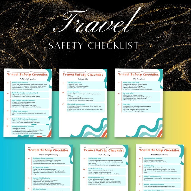 Travel Safety Checklist: Printable Security Guide (digital Download) - Etsy