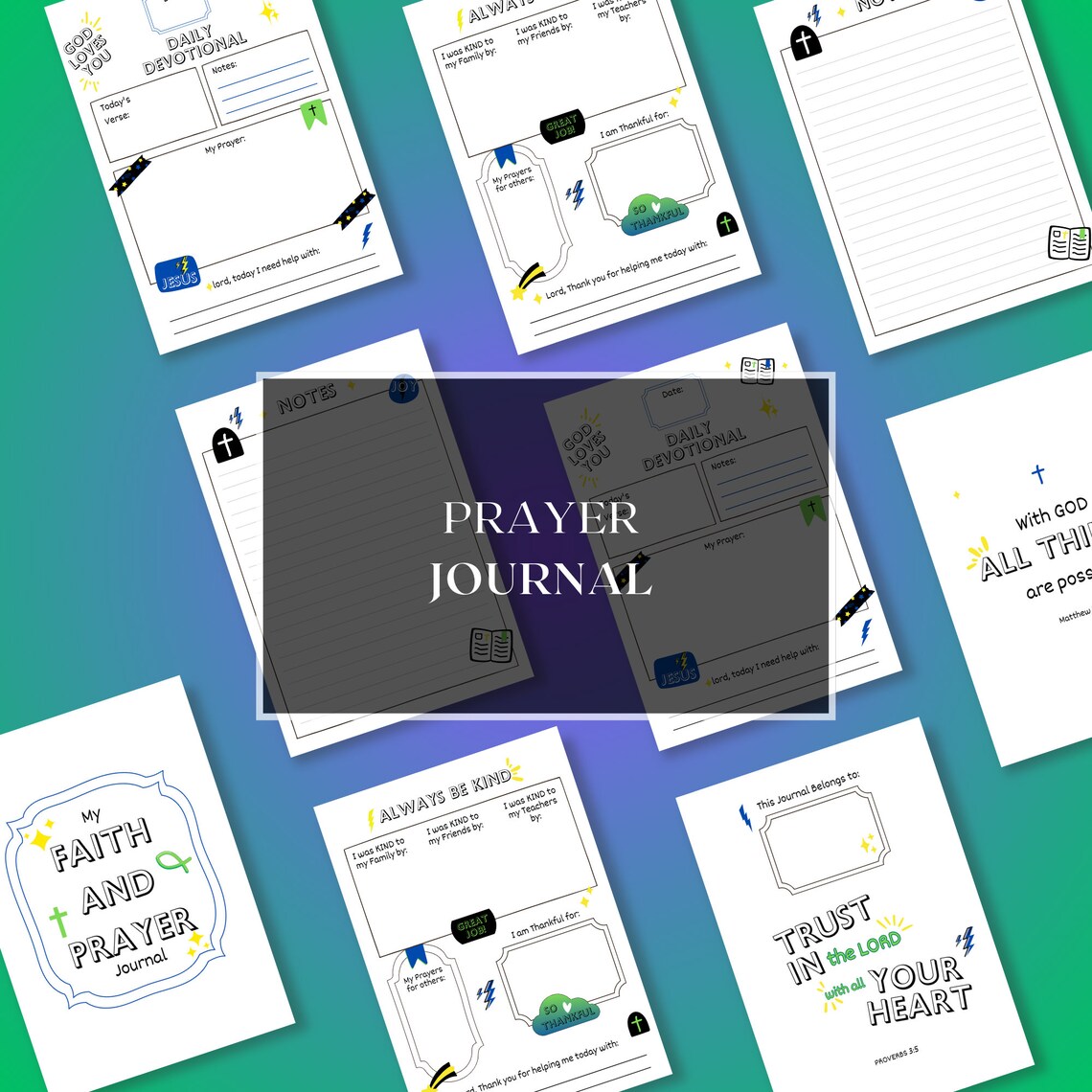 Kids Prayer Journal Printable Pdf Faith Journal for Boys Kids ...