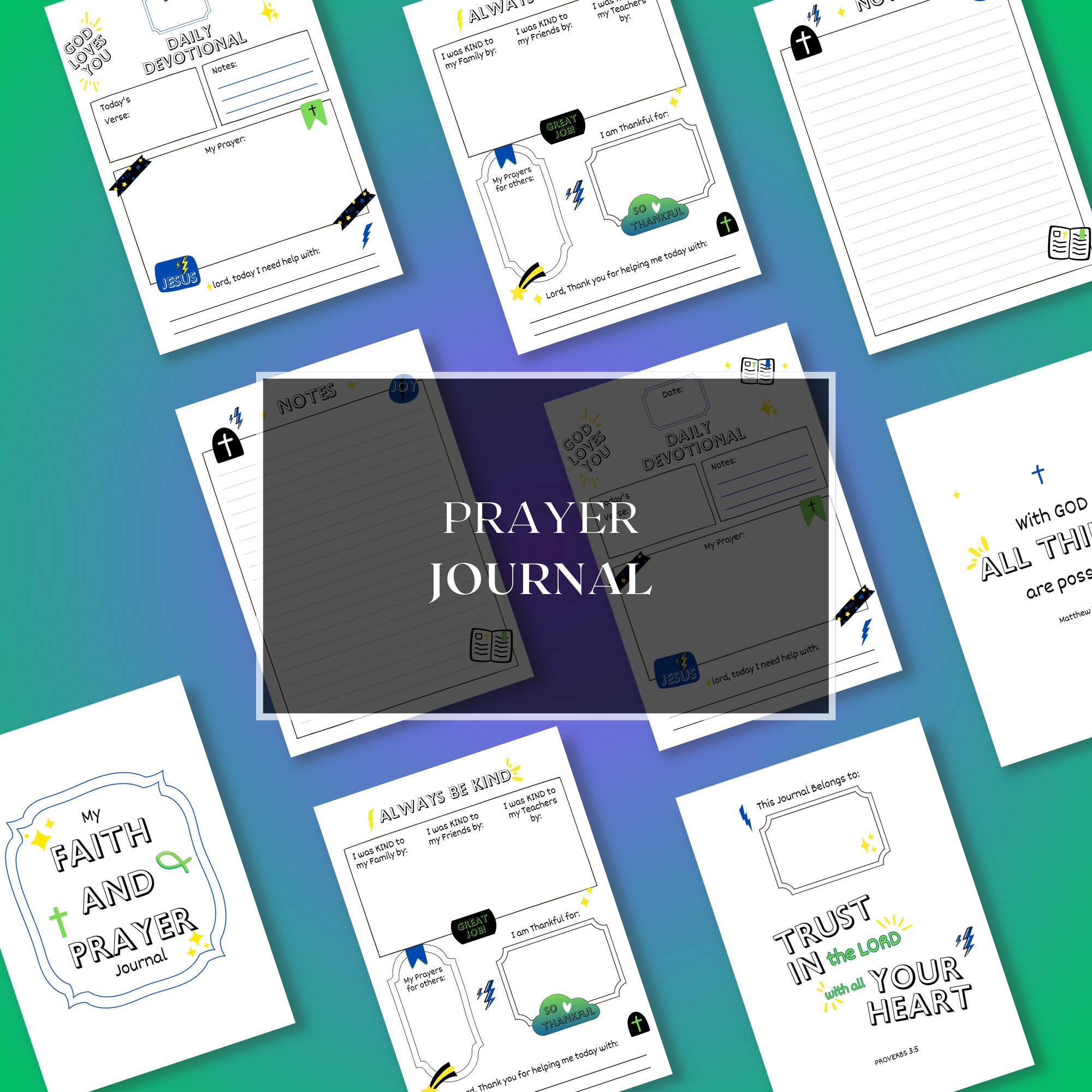 Kids Prayer Journal Printable Pdf Faith Journal for Boys Kids ...