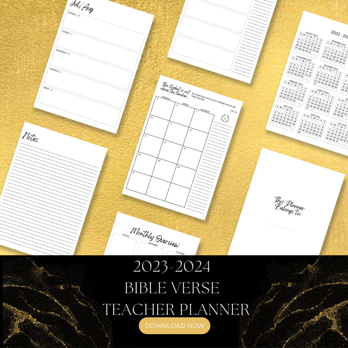 2023-2024 Bible Verse Teacher Planner, School Planner, Teacher Planner ...