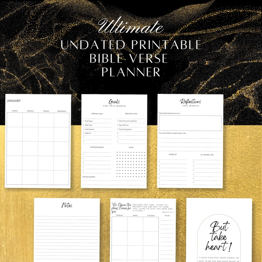 Undated Bible Verse Planner Christian Planner for Women Inspirational ...