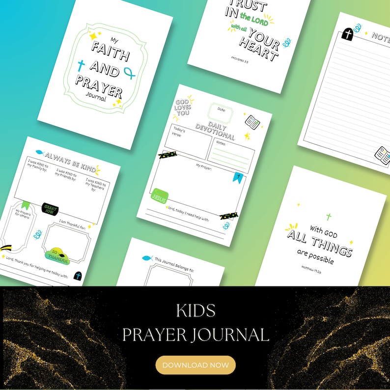 Kids Prayer Journal Printable Pdf Faith Journal for Children Kids ...