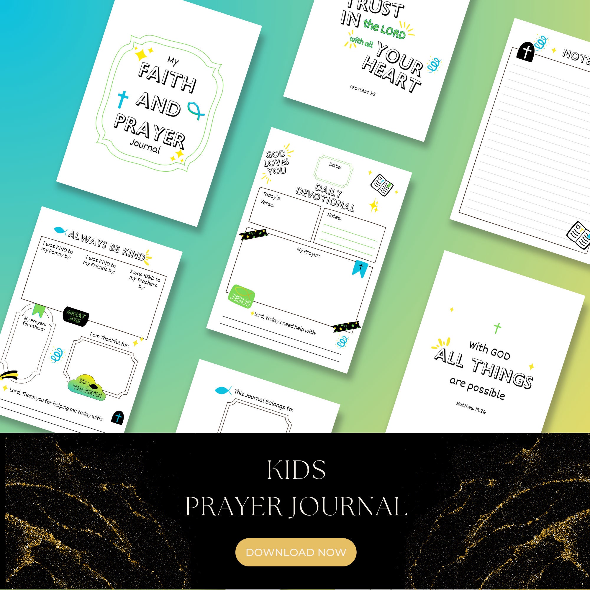 Kids Prayer Journal Printable: Faith Devotional for Children (PDF) - Etsy