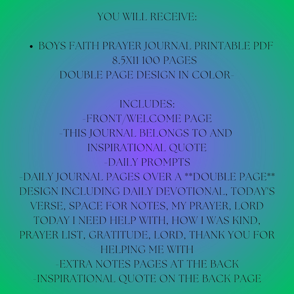 Kids Prayer Journal Printable Pdf Faith Journal for Boys Kids ...