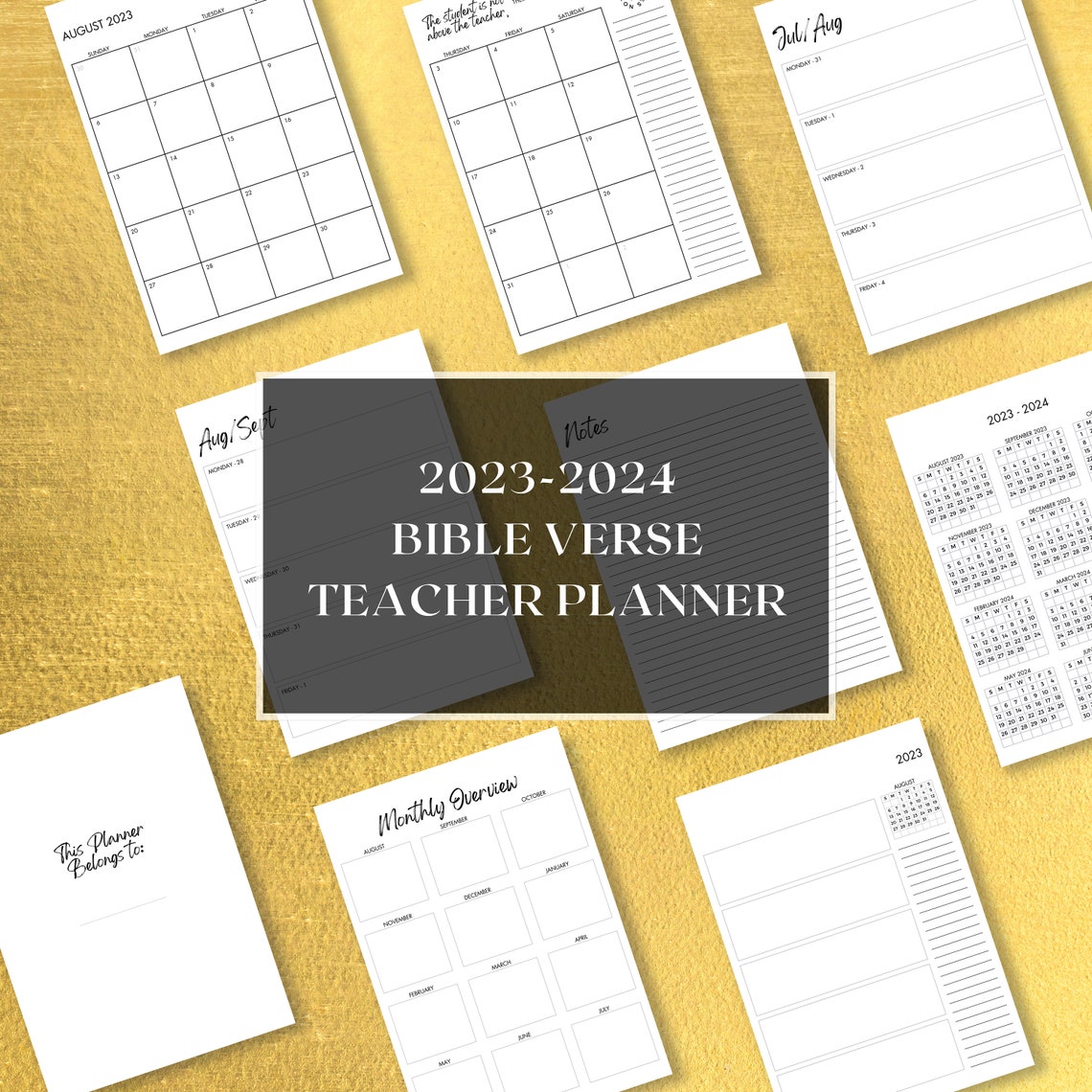 2023-2024 Bible Verse Teacher Planner, School Planner, Teacher Planner ...