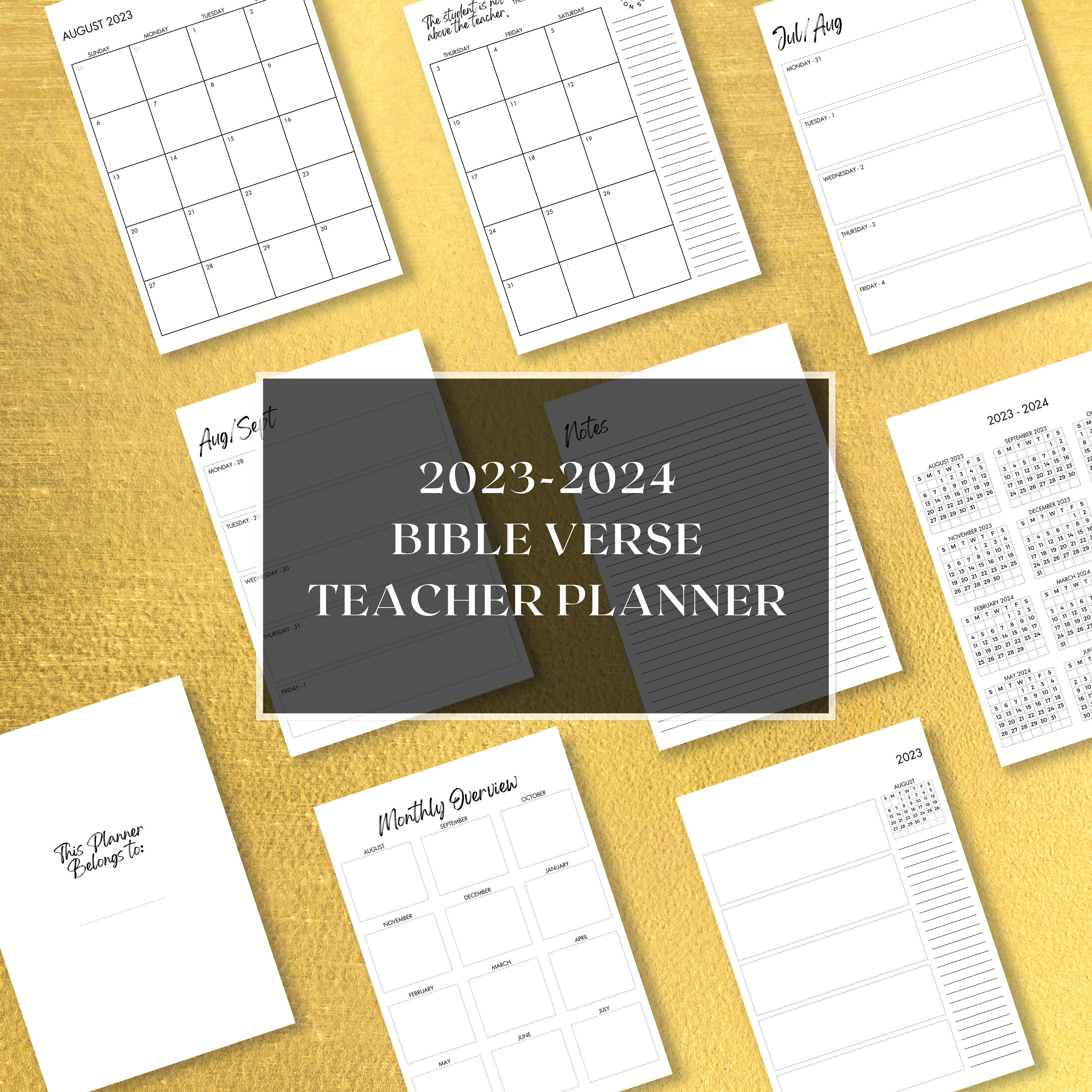 2023-2024 Bible Verse Teacher Planner, School Planner, Teacher Planner ...