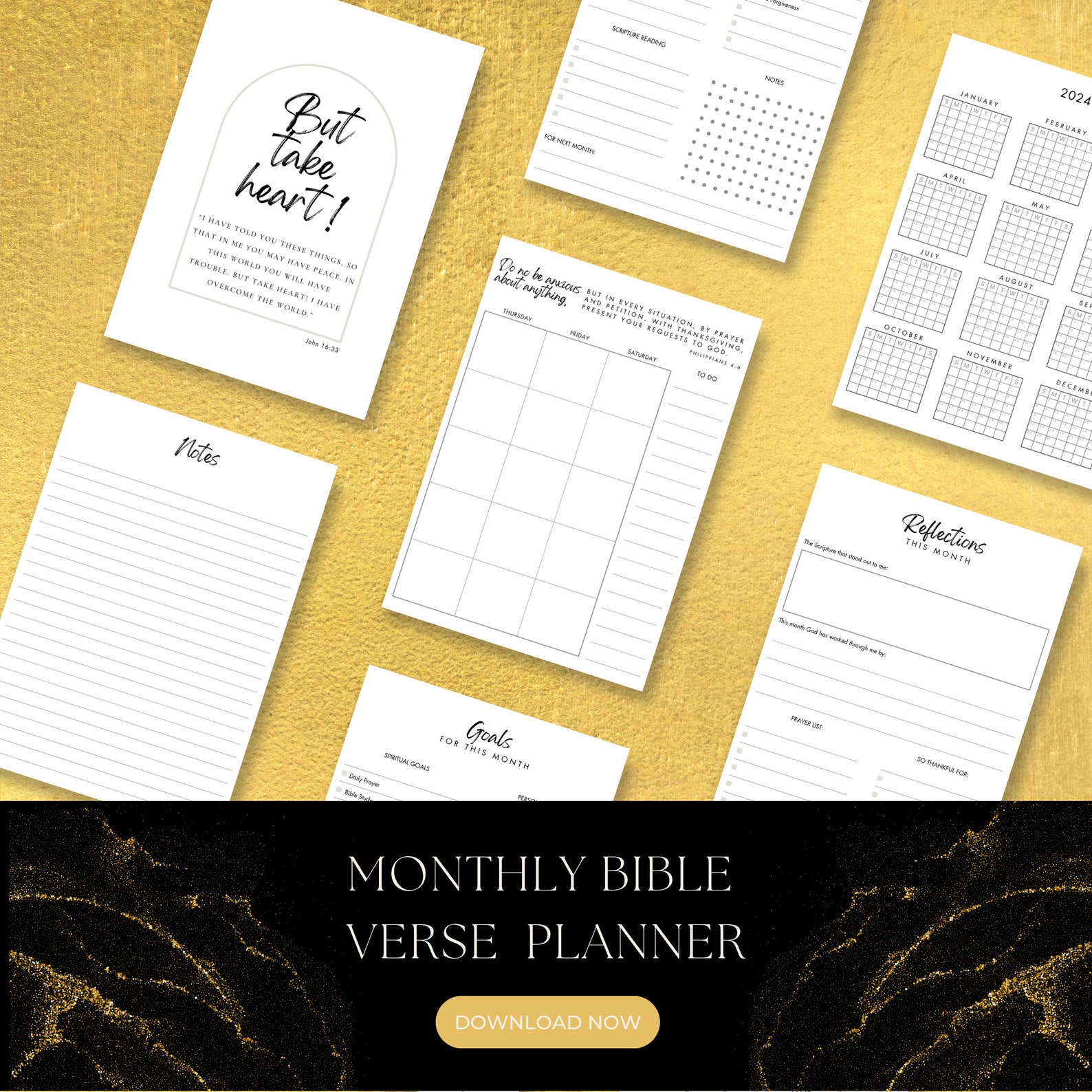 Undated Bible Verse Planner Christian Planner for Women Inspirational ...