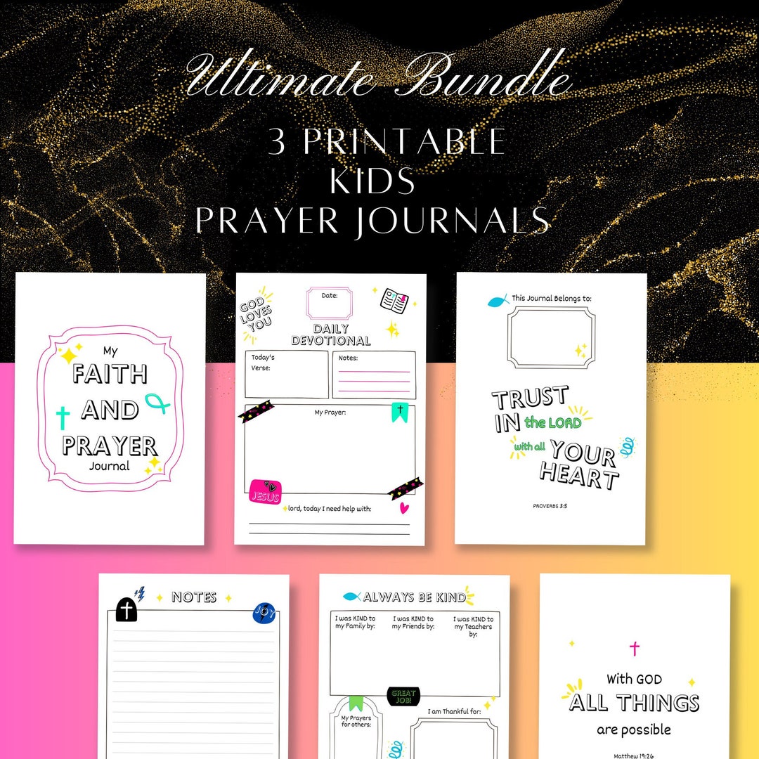 Kids Prayer Journal Printable Bundle: Faith Devotional (PDF) - Etsy