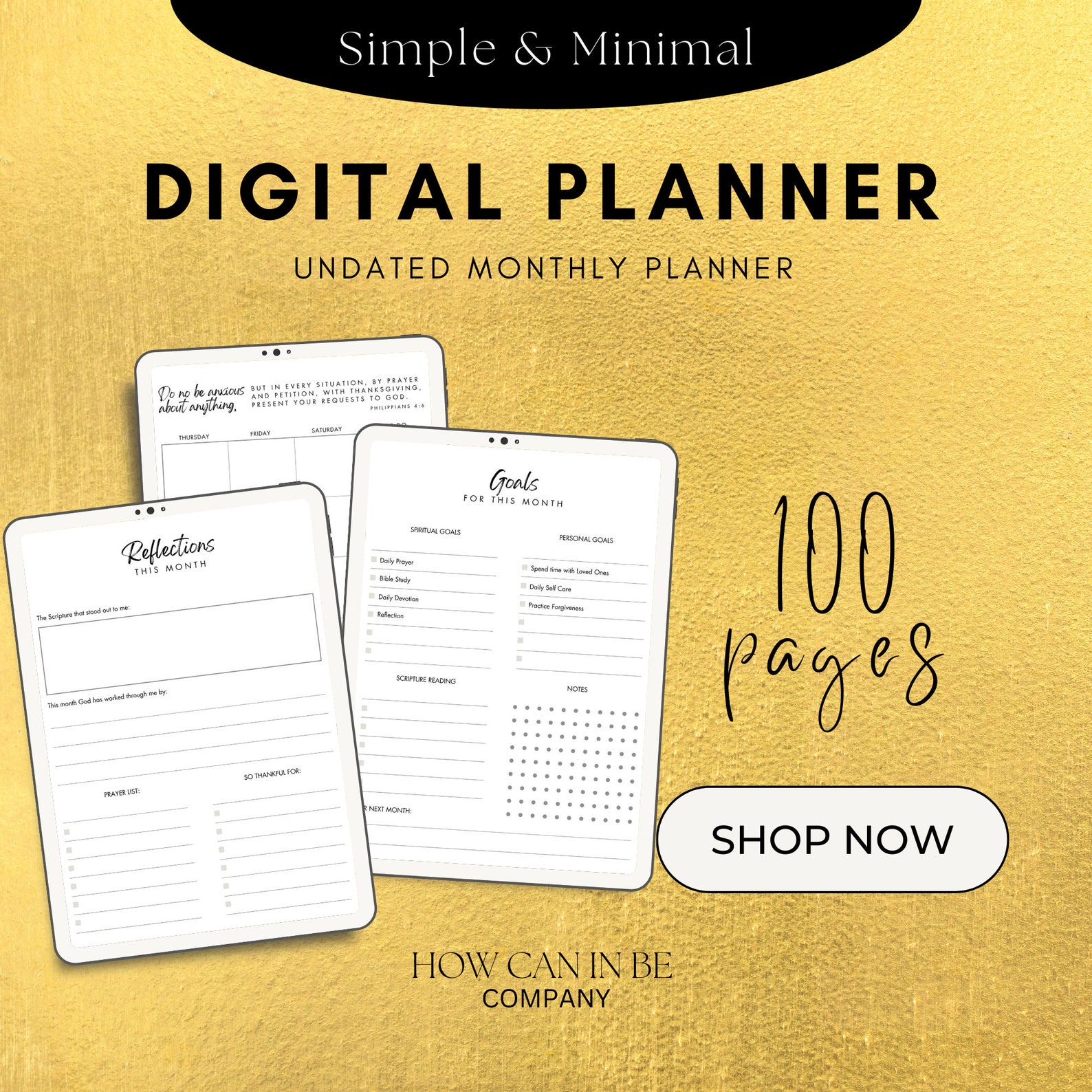 Undated Bible Verse Planner Christian Planner for Women Inspirational ...